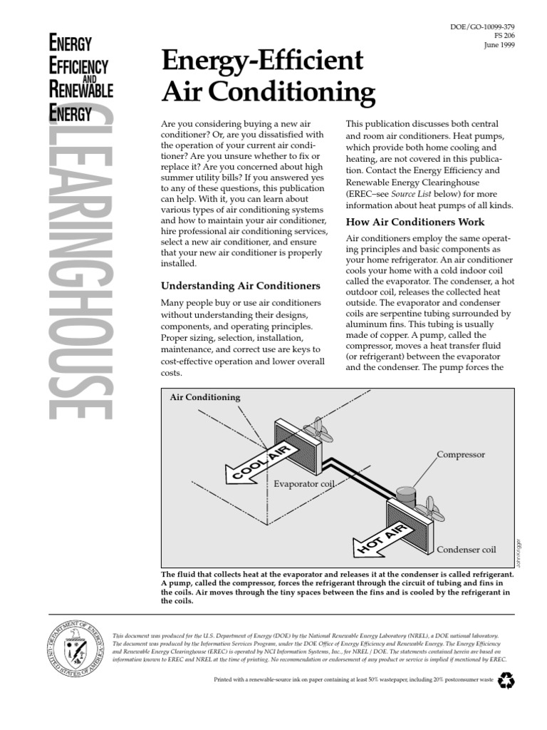 Energy-Efficient Air Conditioning: E E R E | PDF | Air Conditioning | Hvac