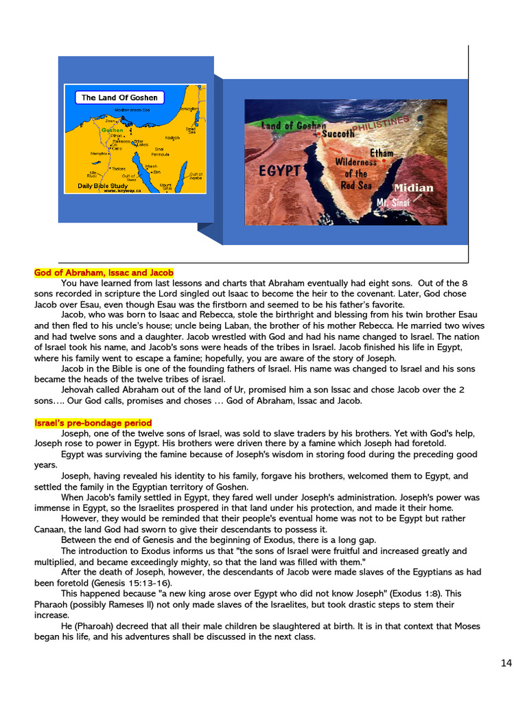 Adam To Eternity - 14. Israel in Goshen-1 | PDF | Jacob | Book Of Exodus