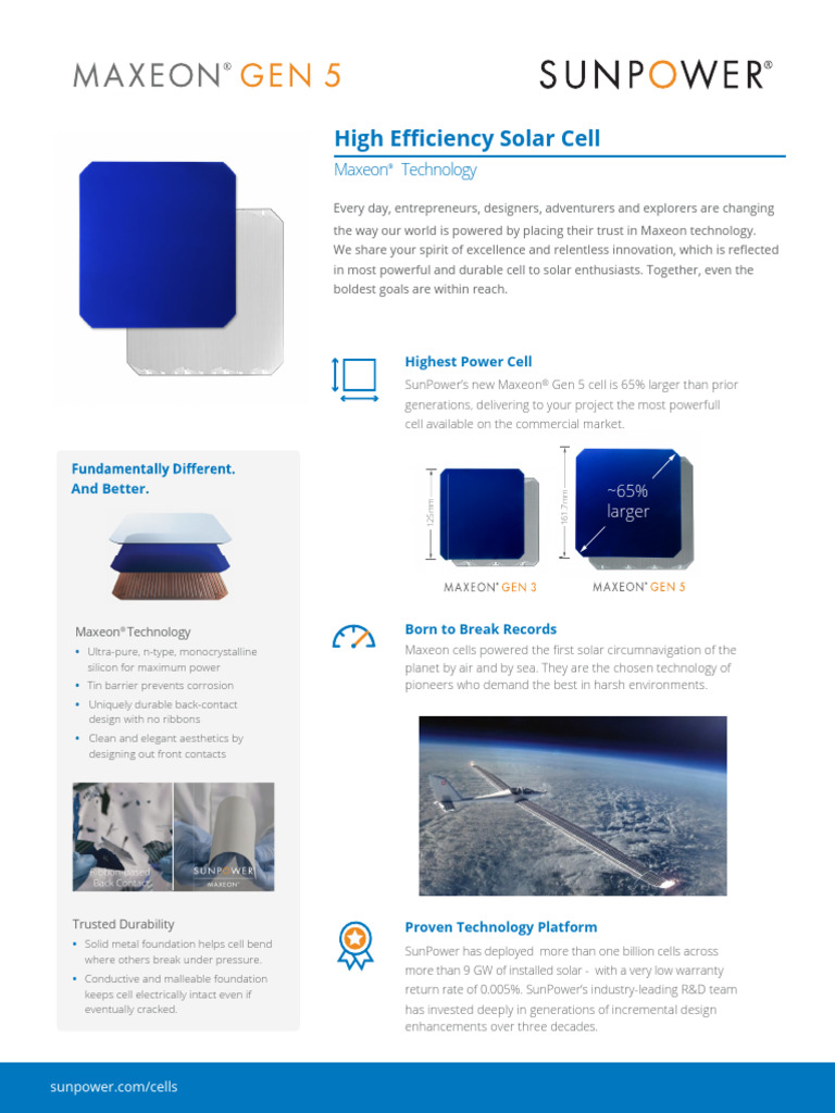 Maxeon Gen 5 Solar Cell Overview | PDF | Solar Cell | Materials