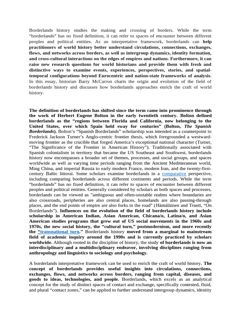 Borderlands | PDF | Frontier | Interdisciplinarity