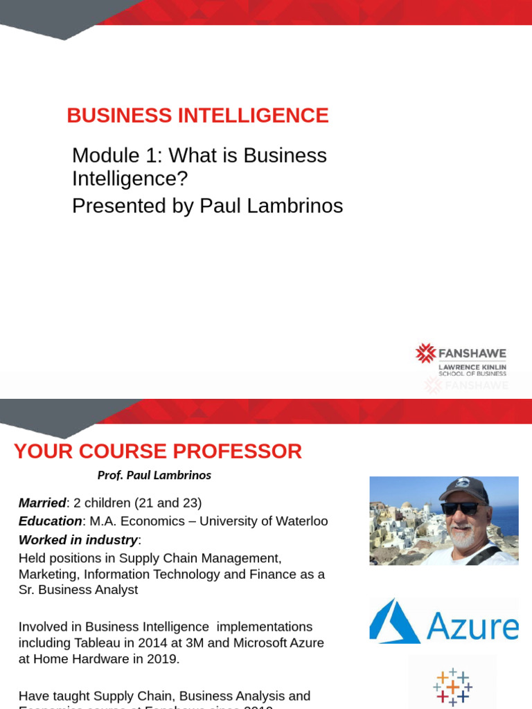 Mod 1 Introduction To BI - Instructor Section 2 | PDF | Business ...