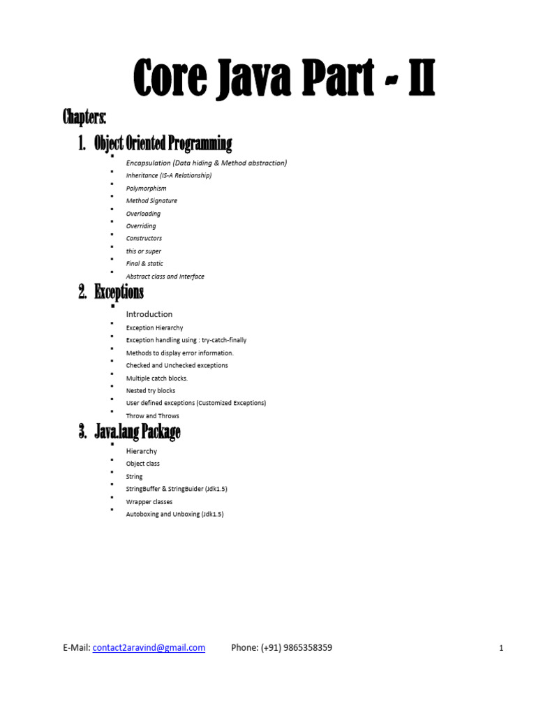 Core Java Part 2 | PDF | Inheritance (Object Oriented Programming ... Core Java Part 2 | PDF | Inheritance (Object Oriented Programming ...