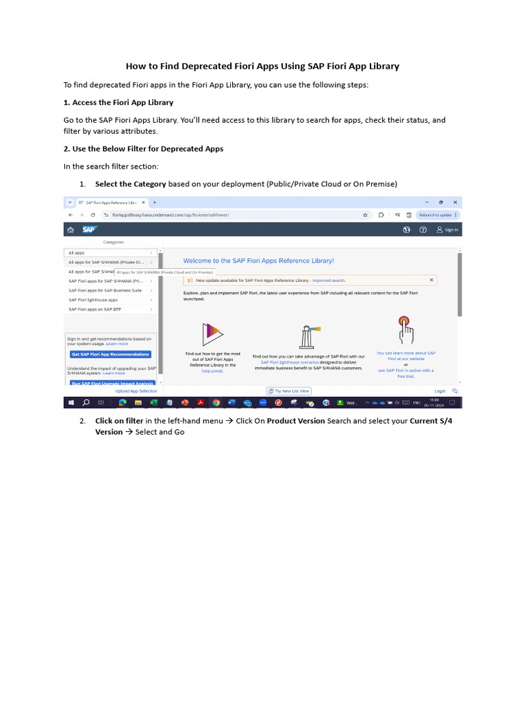 Finding Deprecated Fiori Apps Guide | PDF
