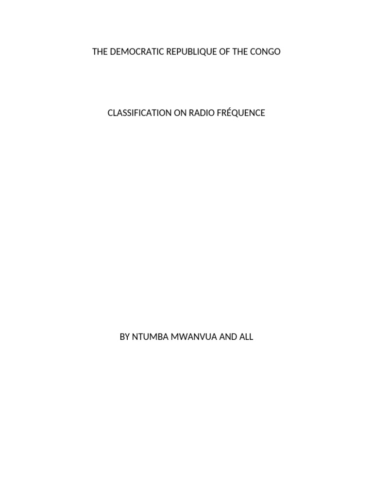 Radio Frequency Classification DRC | PDF | Travel