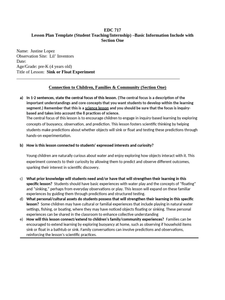 EDC 717 Lesson Plan | PDF | Learning | Inquiry Based Learning