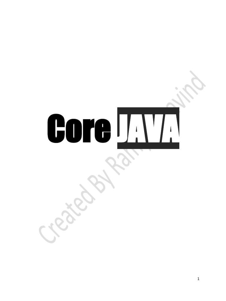 Core Java_ Part1 | PDF | Object Oriented Programming | Data Type Core Java_ Part1 | PDF | Object Oriented Programming | Data Type