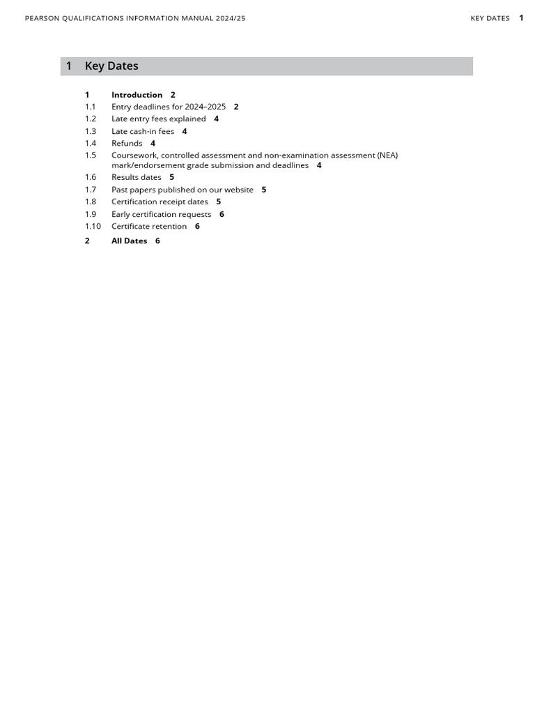 1 Key Dates 2024 25 | PDF | Schools | Educational Stages