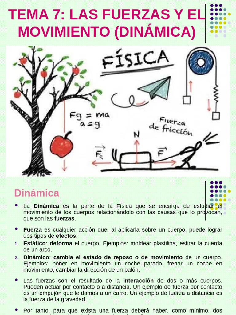 Tema 7 - Las Fuerzas y El Movimiento - Dinámica | PDF | Fuerza | Las ...