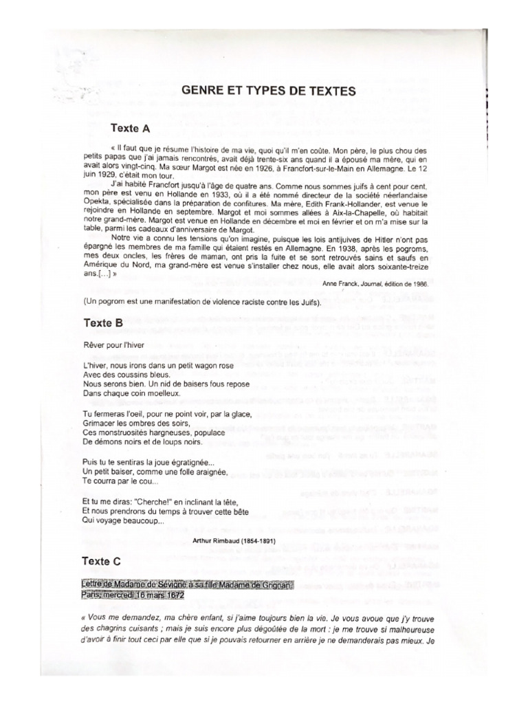 Genre Et Types de Textes | PDF