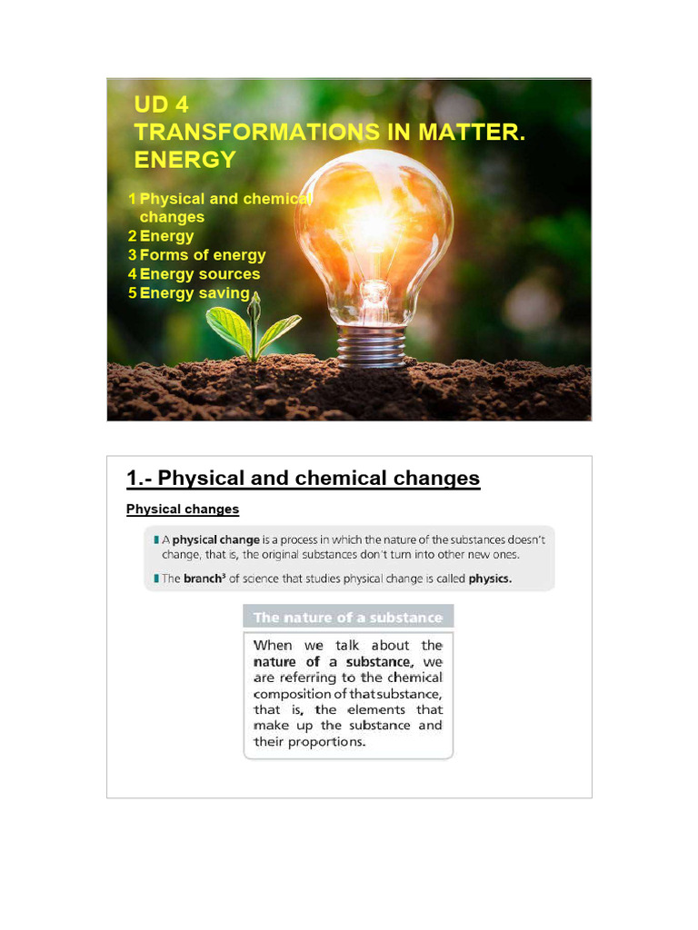 Transformations in Matter and Energy | PDF | Chemical Substances | Matter