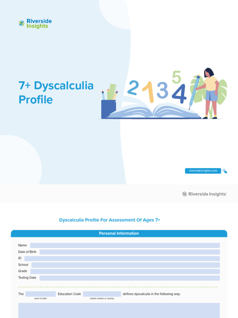 Dyscalculia Profile Sheet For Assessment of Ages 7+ | PDF | Teaching ...