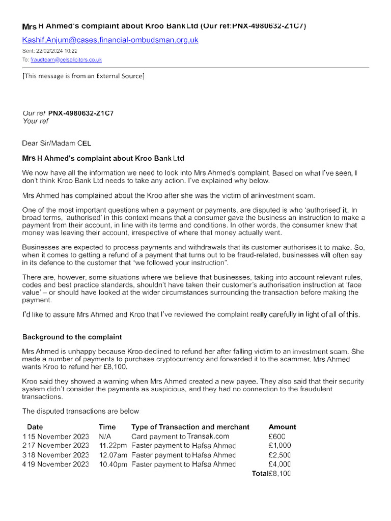 FOS Decision | PDF
