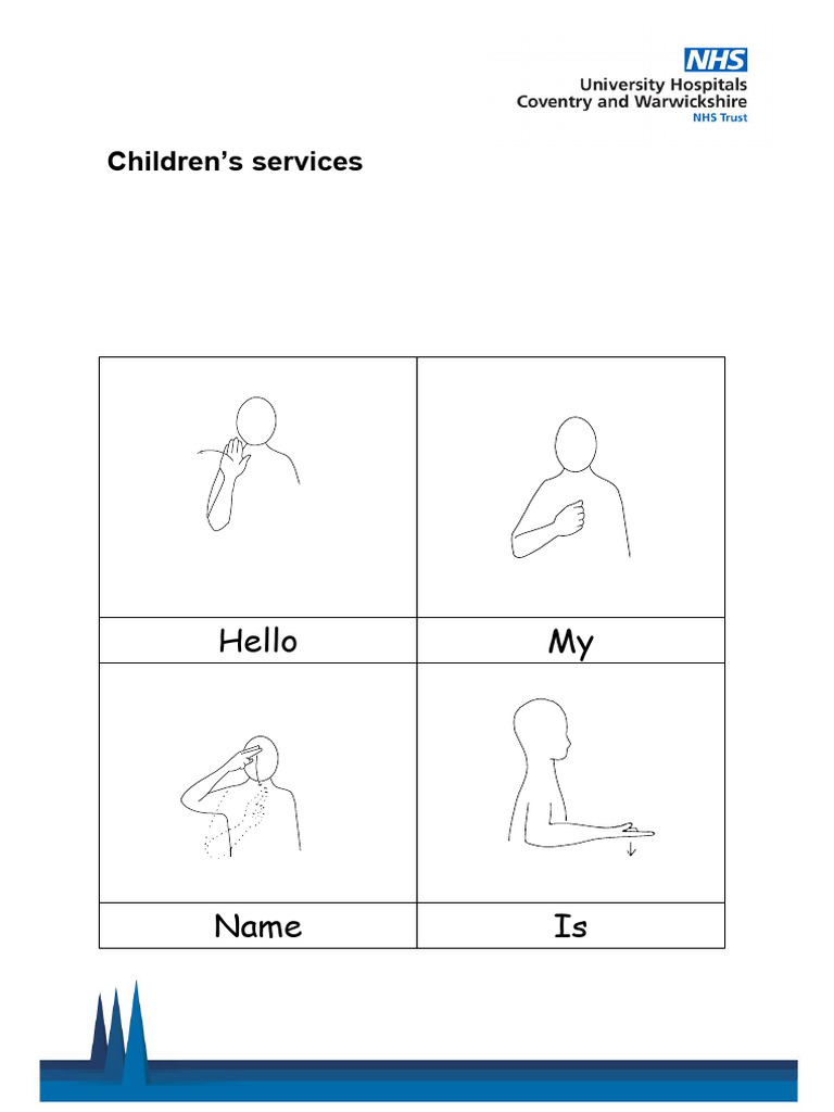 Childrens Services Makaton Sign Language Author University Hospitals ...