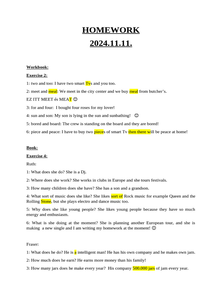Homework 2024.11.11. | PDF | Foreign Language Studies | Art