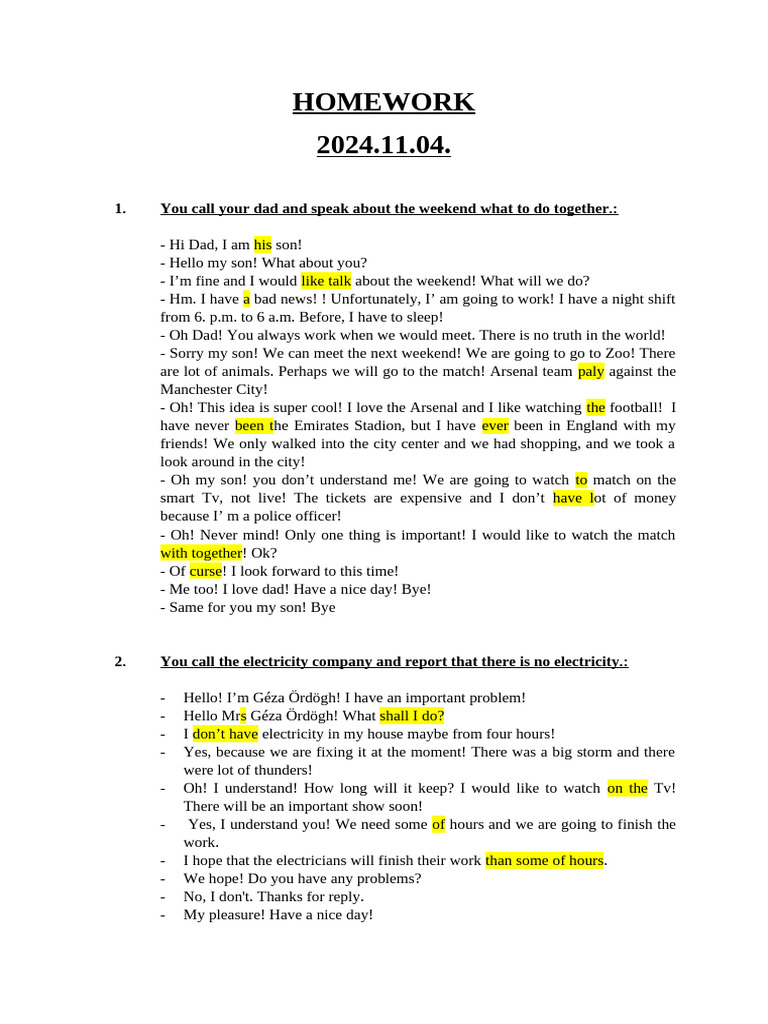 Homework 2024.11.04. | PDF