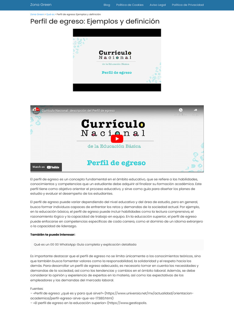 Ejemplos y Definición de Perfil de Egreso | PDF | Pensamiento ...