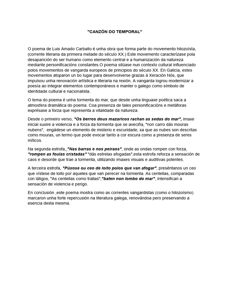 Canzón Do Temporal | PDF