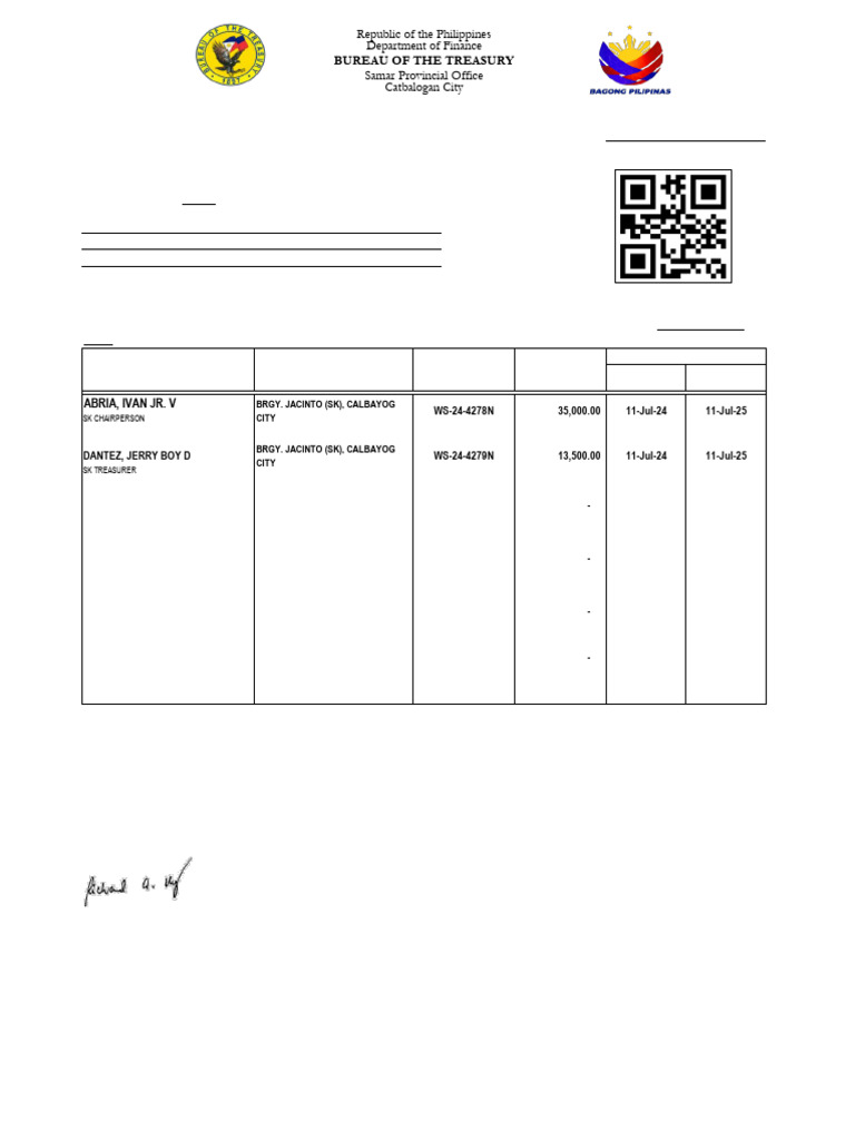 Bureau of Treasury-Confirmation of Bond | PDF