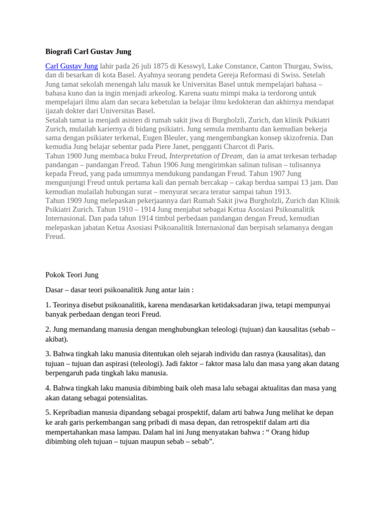 Biografi Carl Gustav Jung | PDF