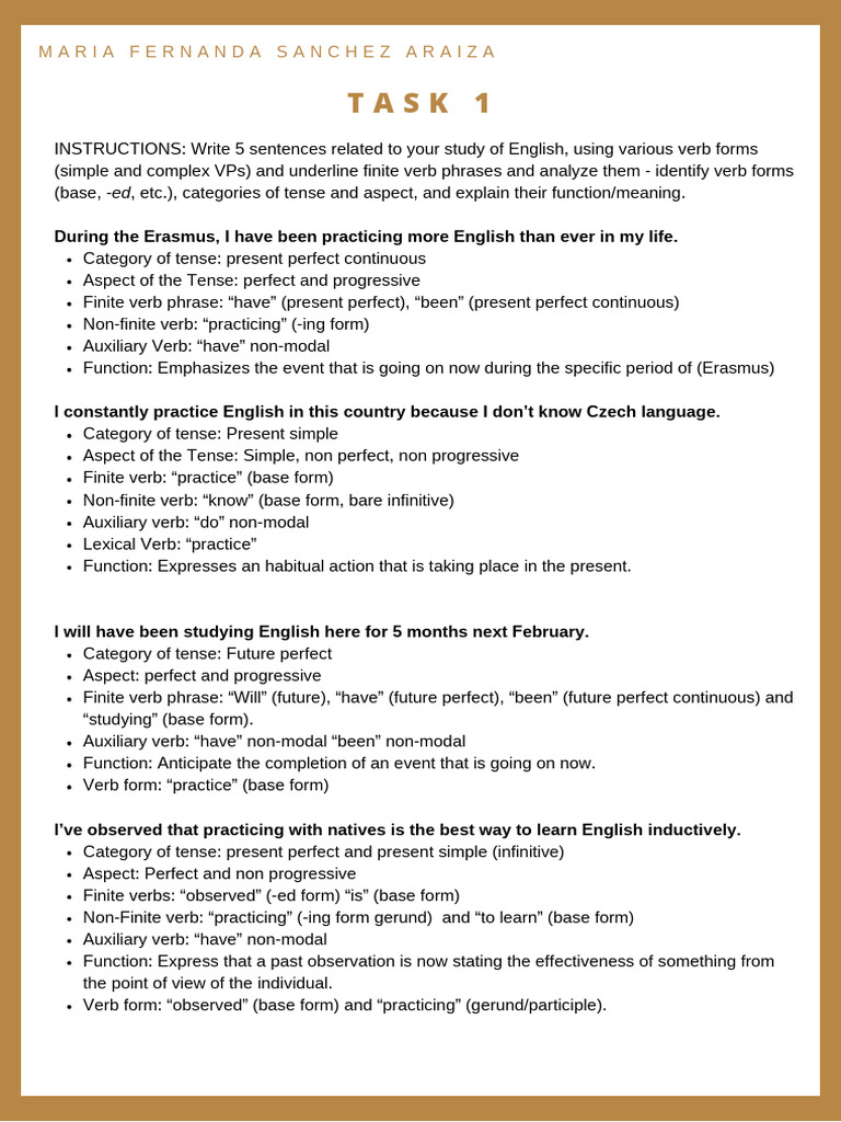 English Tense Analysis and Usage | PDF | Perfect (Grammar) | Semantic Units