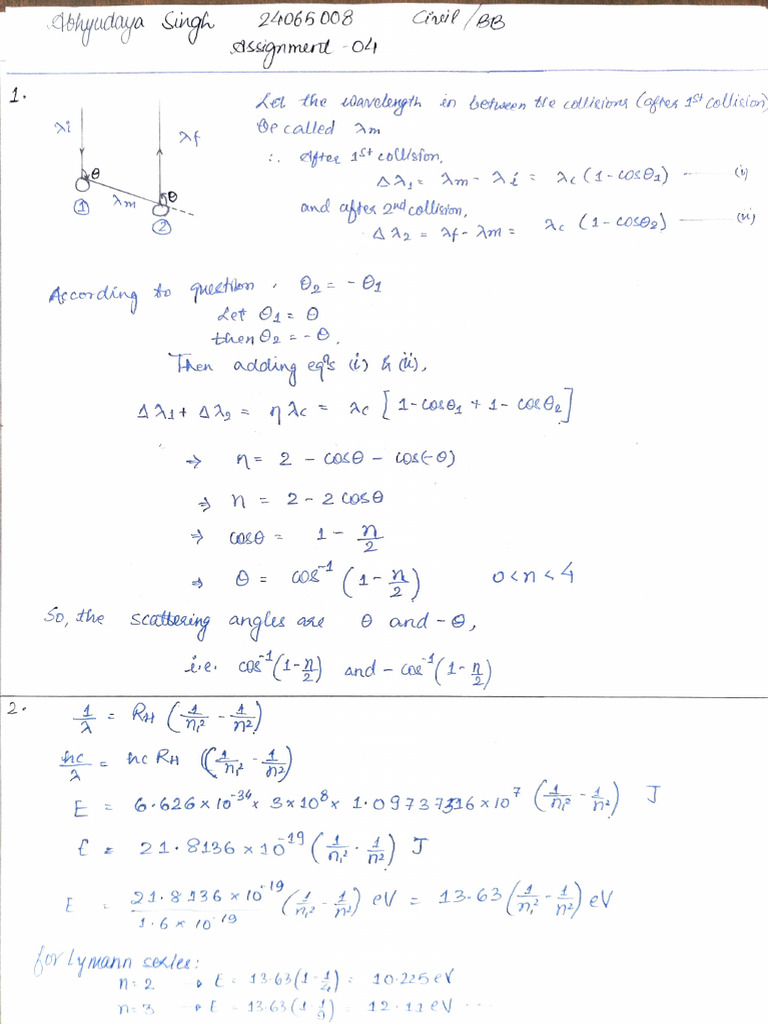 Phy101 Assign4 Iitbhu | PDF
