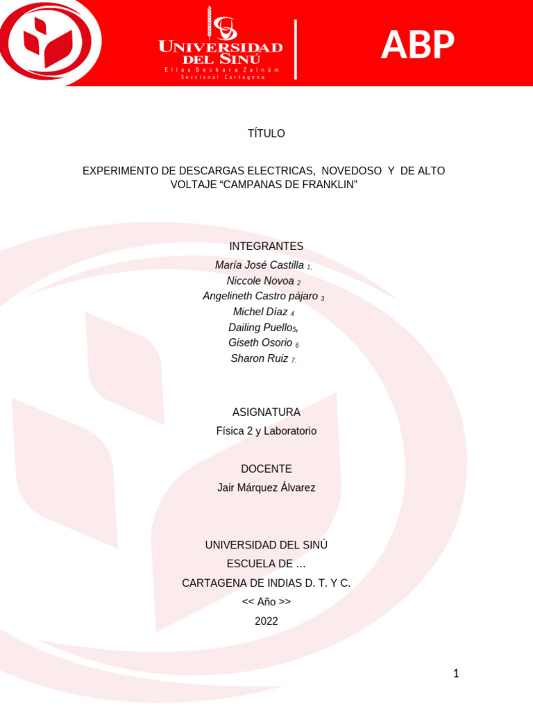 Formato ABP - Español | PDF | Fuerza | Electrostática