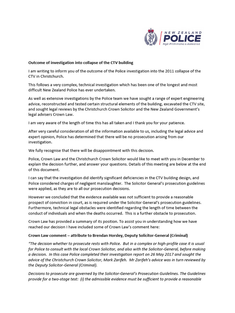 CTV Investigation Family Briefing Statement English | PDF | Prosecutor ...