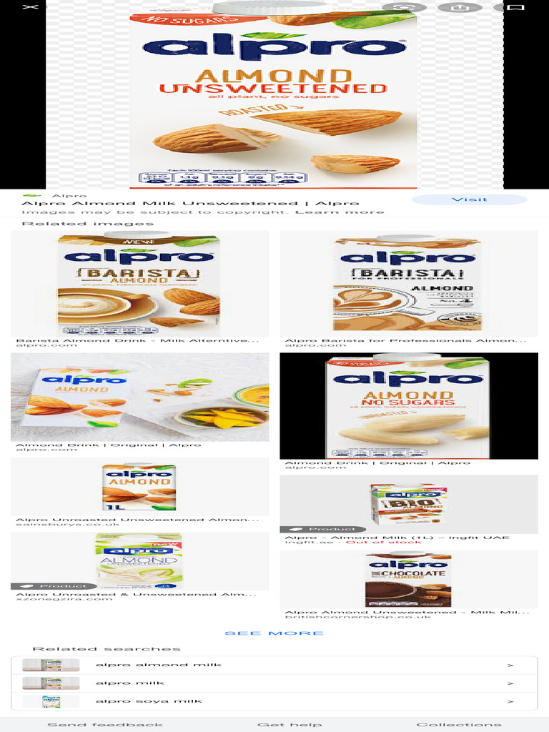 Alpro Almond Milk Options | PDF