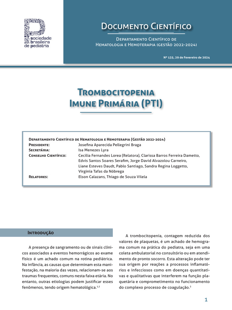 24279c-DC Trombocitopenia Imune Primaria PTI | PDF | Plaquetas sanguíneas | Sangue