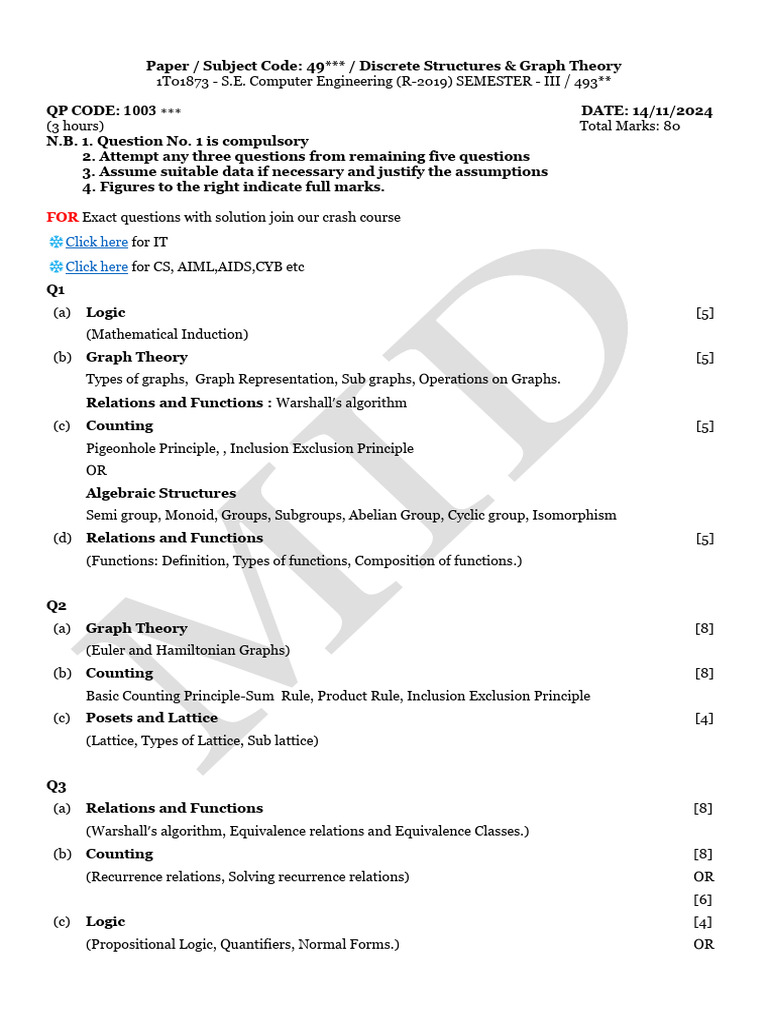 DSGT Model Paper 2024 | PDF | Group (Mathematics) | Algebra