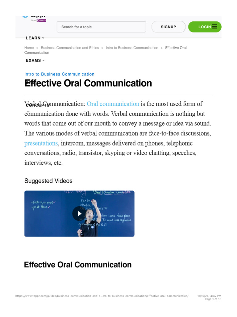 Verbal Communication - Factors of Effective Verbal Communication | PDF ...
