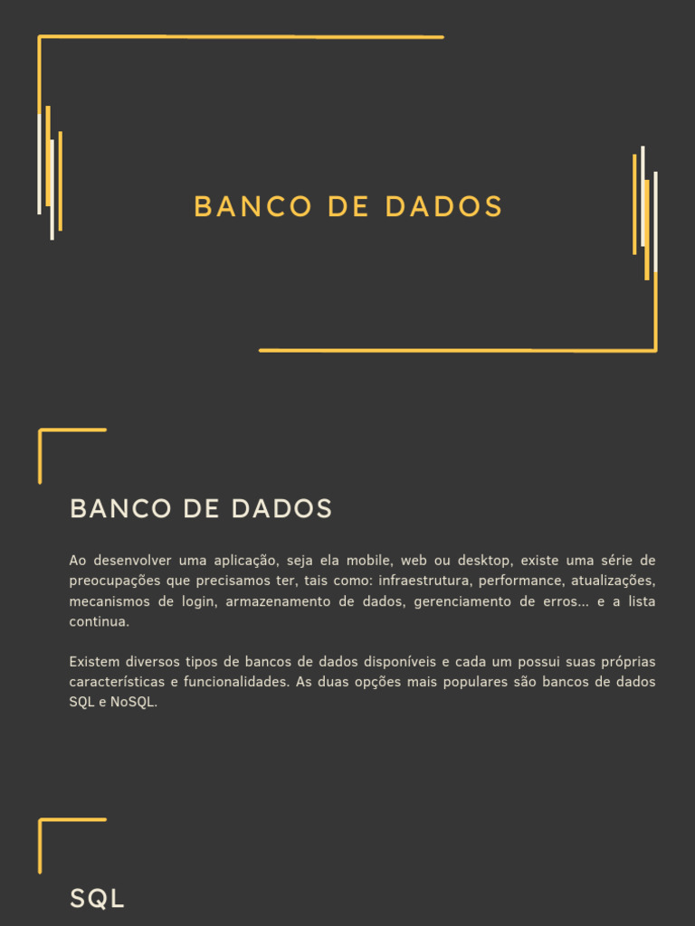 Banco de Dados & Firebase | PDF | No SQL | Bancos de dados