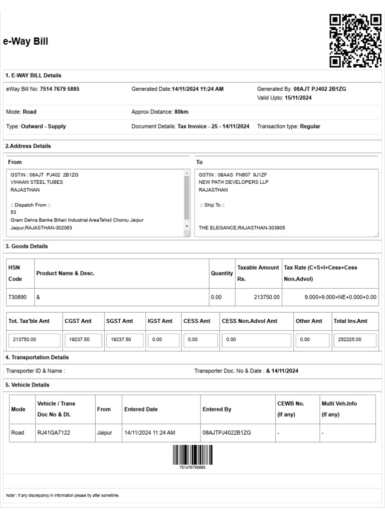 E-Way Bill System 25 | PDF | Governance | Sales