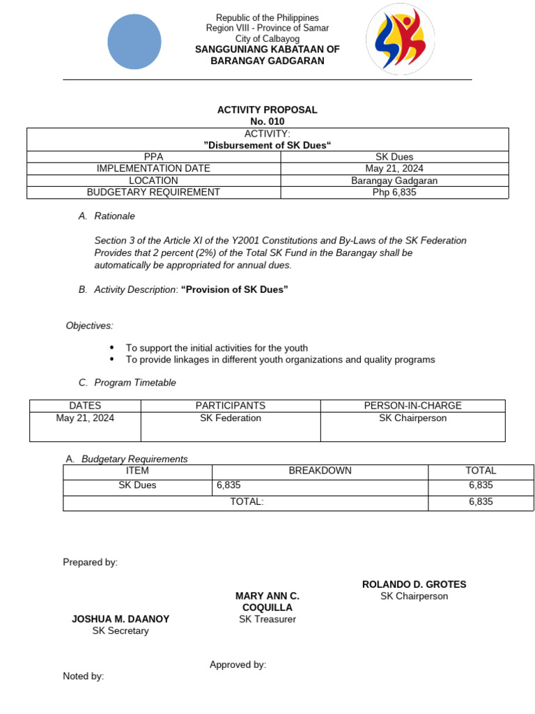 Proposal-SK-Dues | PDF