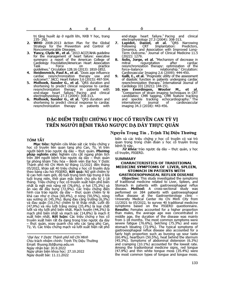NC Triệu chứng GERD theo YHCT | PDF