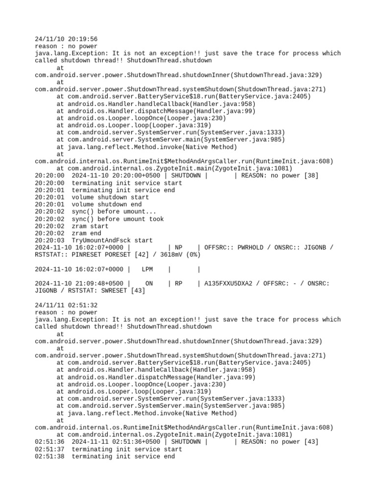 Power Off Reset Reason Backup | PDF | Java (Programming Language) | Models Of Computation