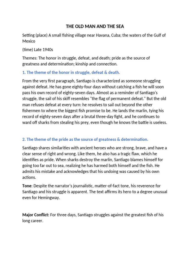 The Old Man and The Sea | PDF | Fisherman