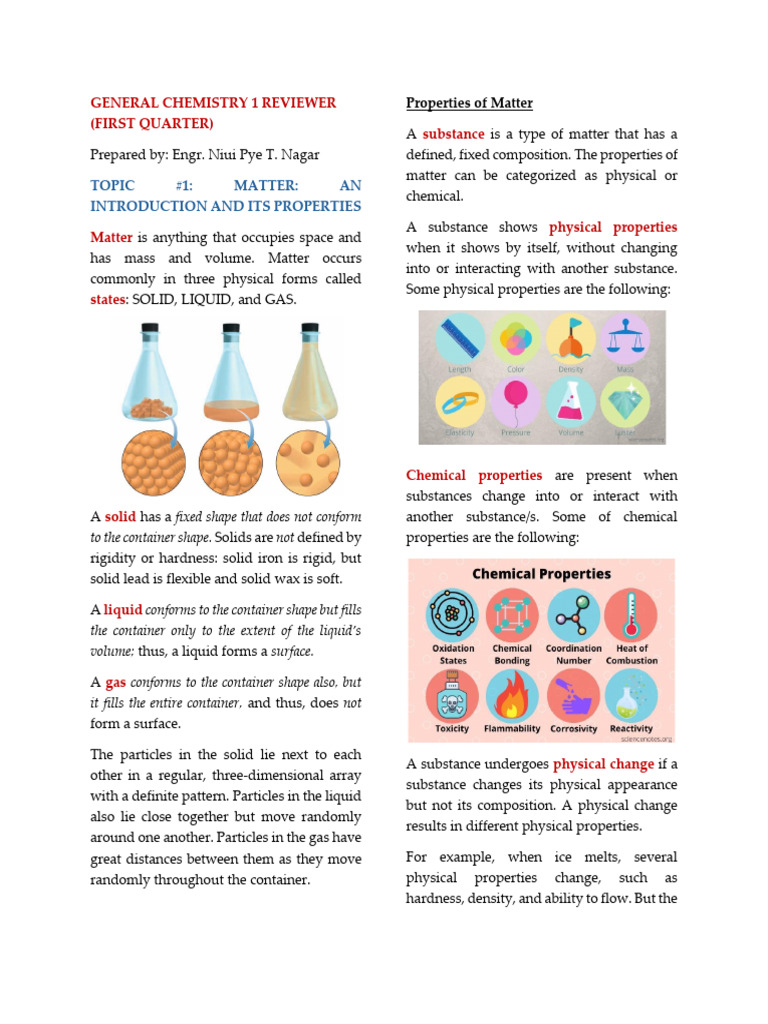 General Chemistry 1 Review Guide | PDF | Ion | Mole (Unit)