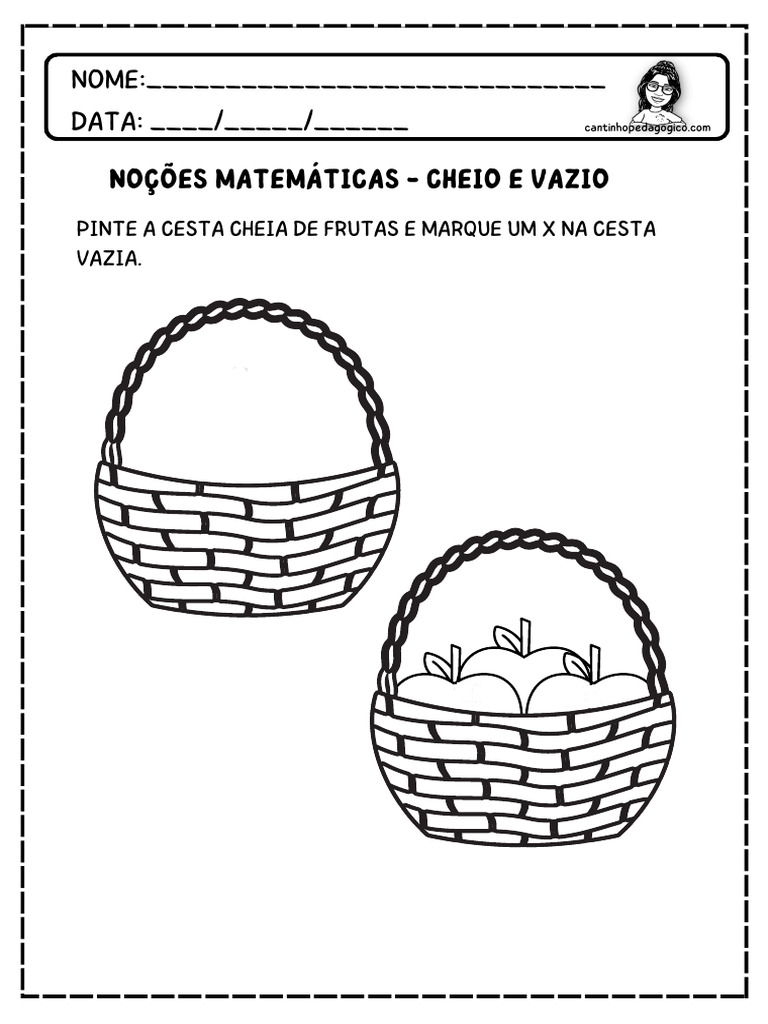 Atividade de Matematica Nocoes Cheio e Vazio | PDF | Negócios | Arte