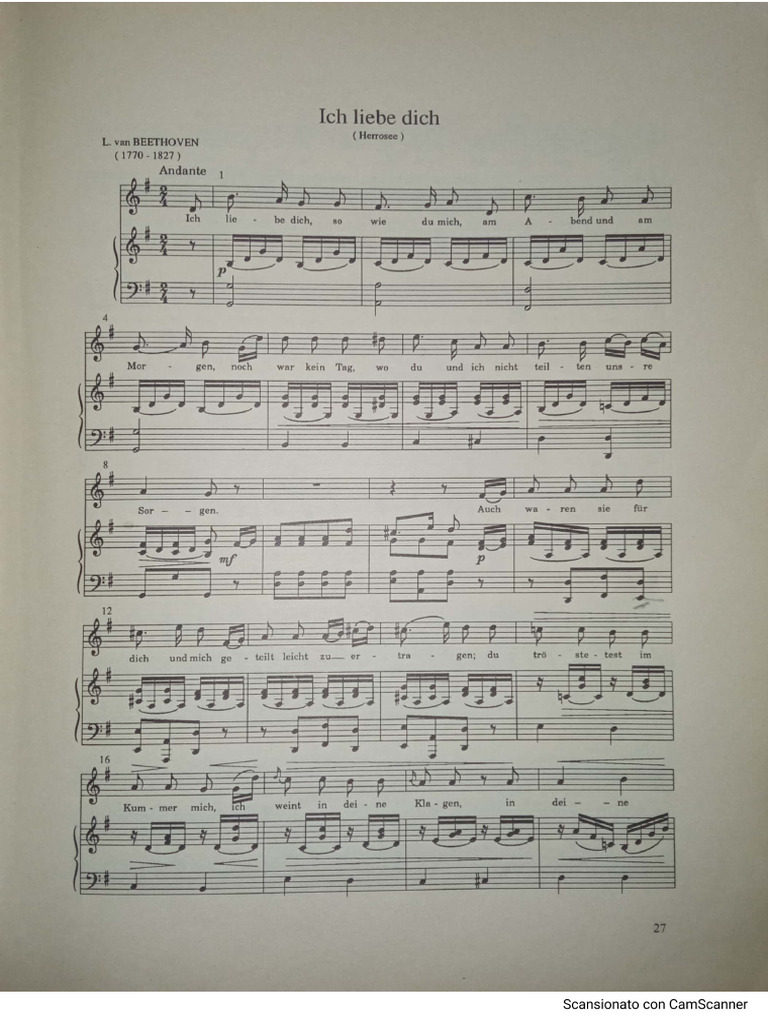 Beethoven - Ich Liebe Dich | PDF