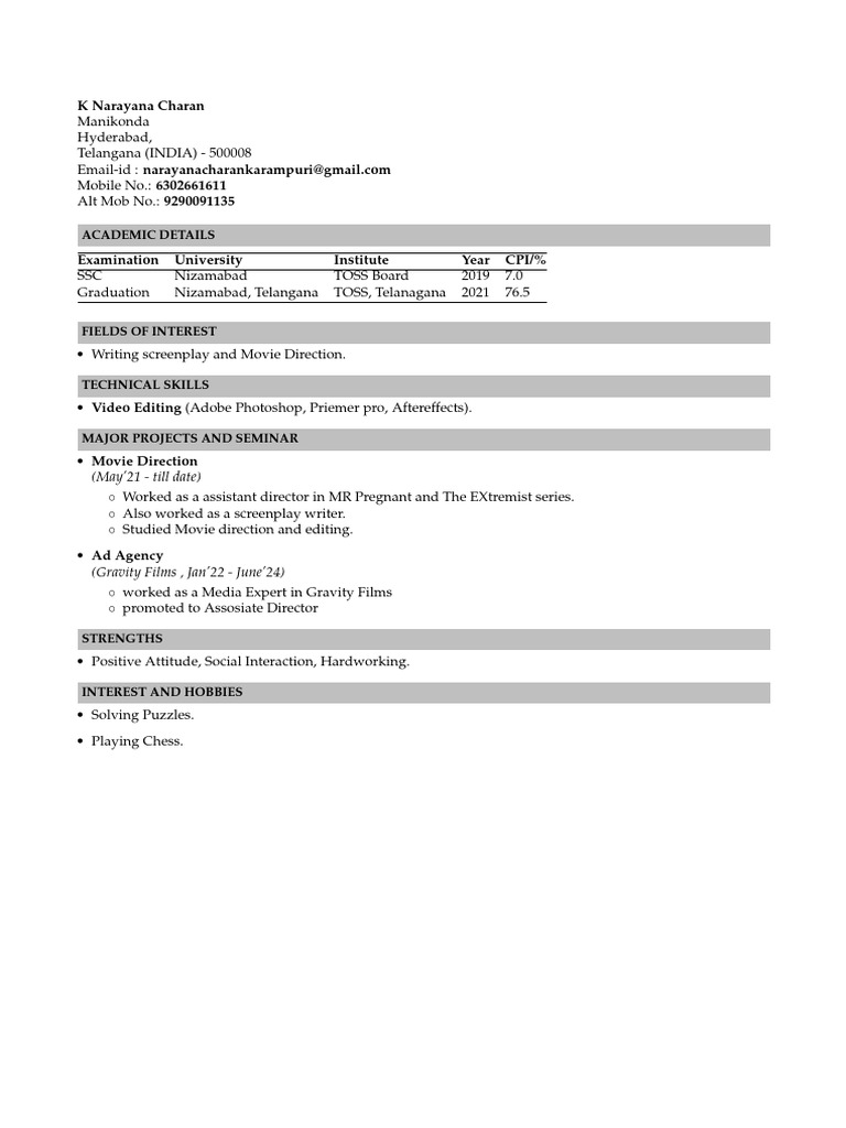 Charan Resume | PDF