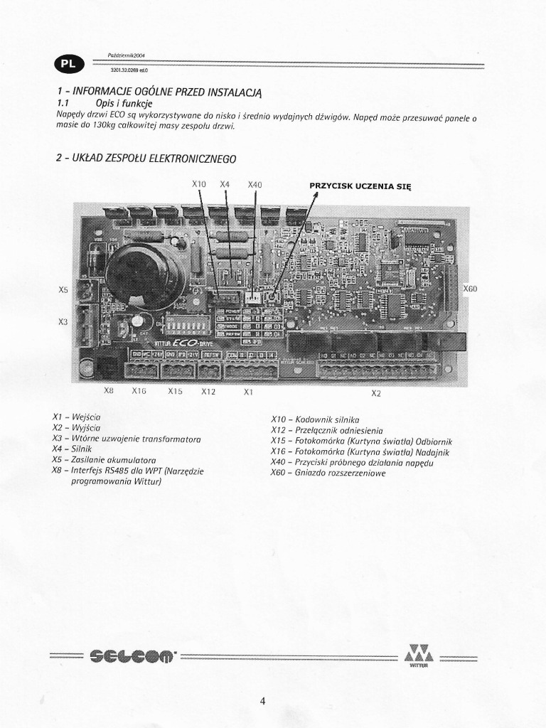 Napęd Drzwi SELCOM-1 | PDF