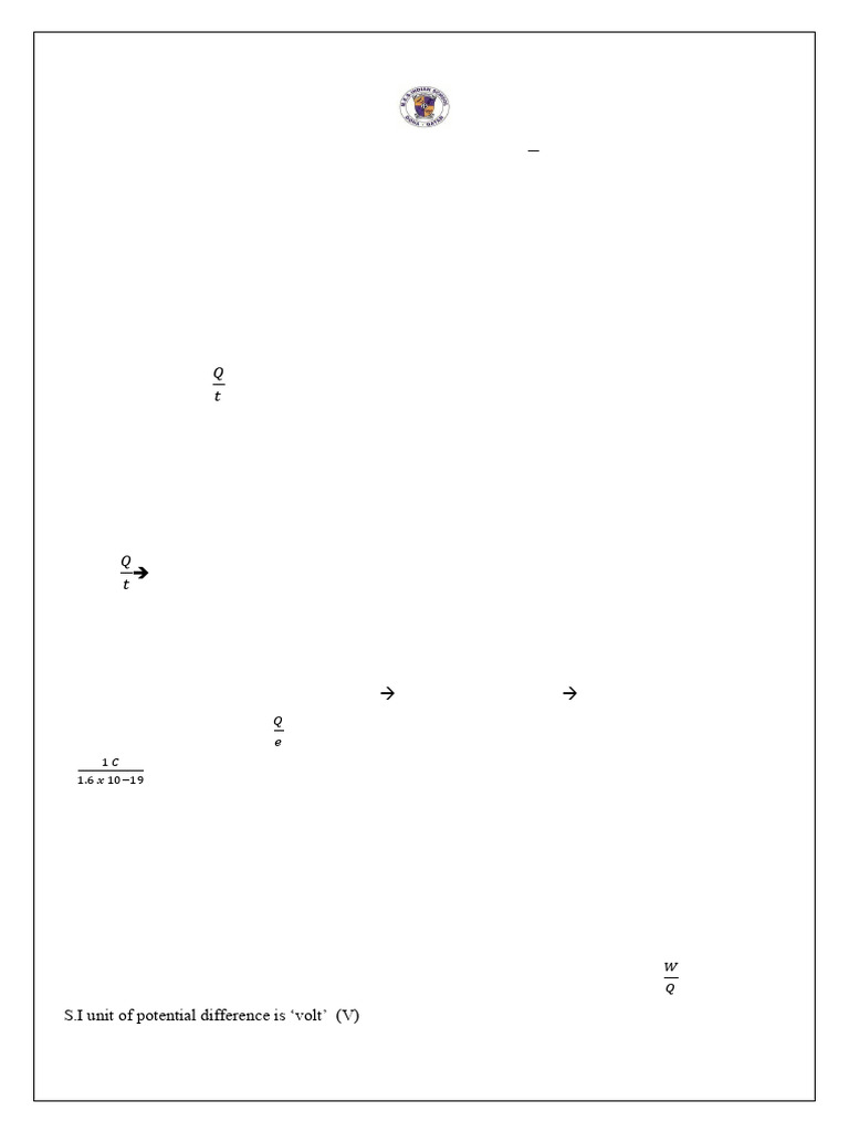 Electricity Notes 2024-25 | PDF | Series And Parallel Circuits ...