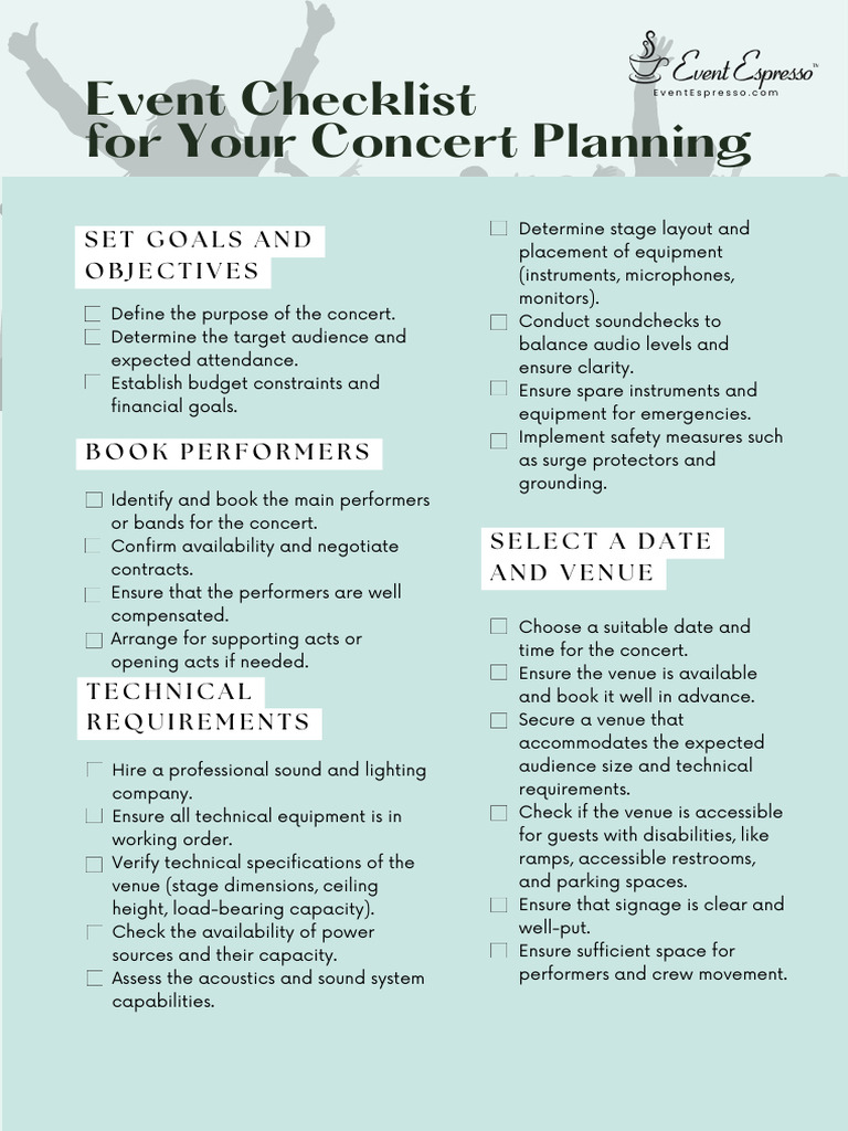 Event Planning Checklist | PDF | Concert