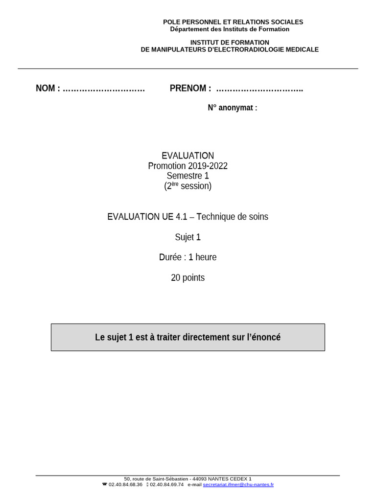 Annale U.E 4.1 Version A | PDF