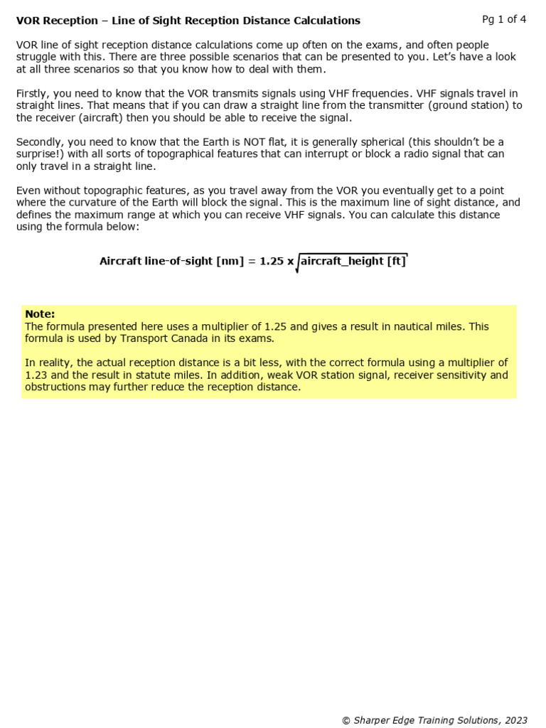 VOR Reception Exam Hints 20230910 | PDF | Electrical Engineering | Wireless