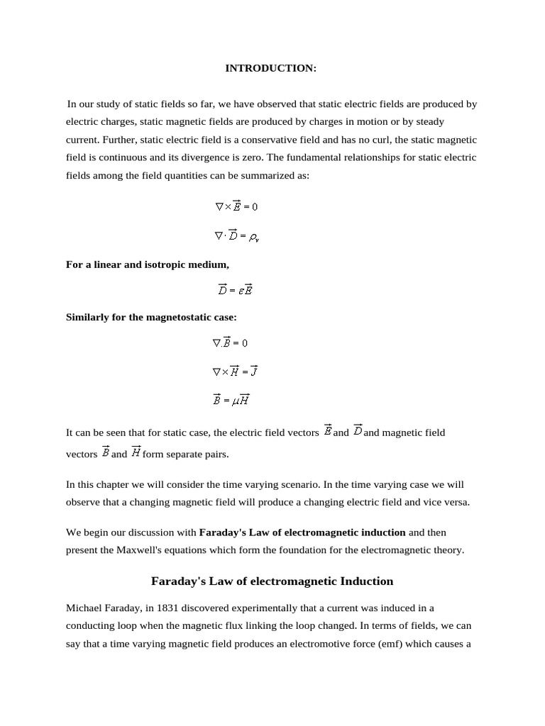 Faraday's Law and Maxwell's Equations | PDF | Electromagnetic Induction ...