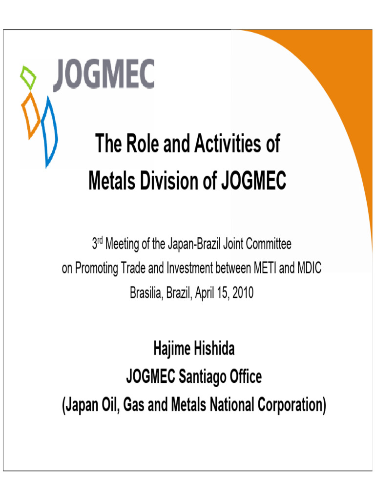 Microsoft PowerPoint - The Role and Activities of Metals Division of JOGMEC | PDF | Mining | Ore