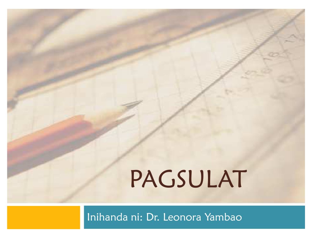Pagsulat | PDF