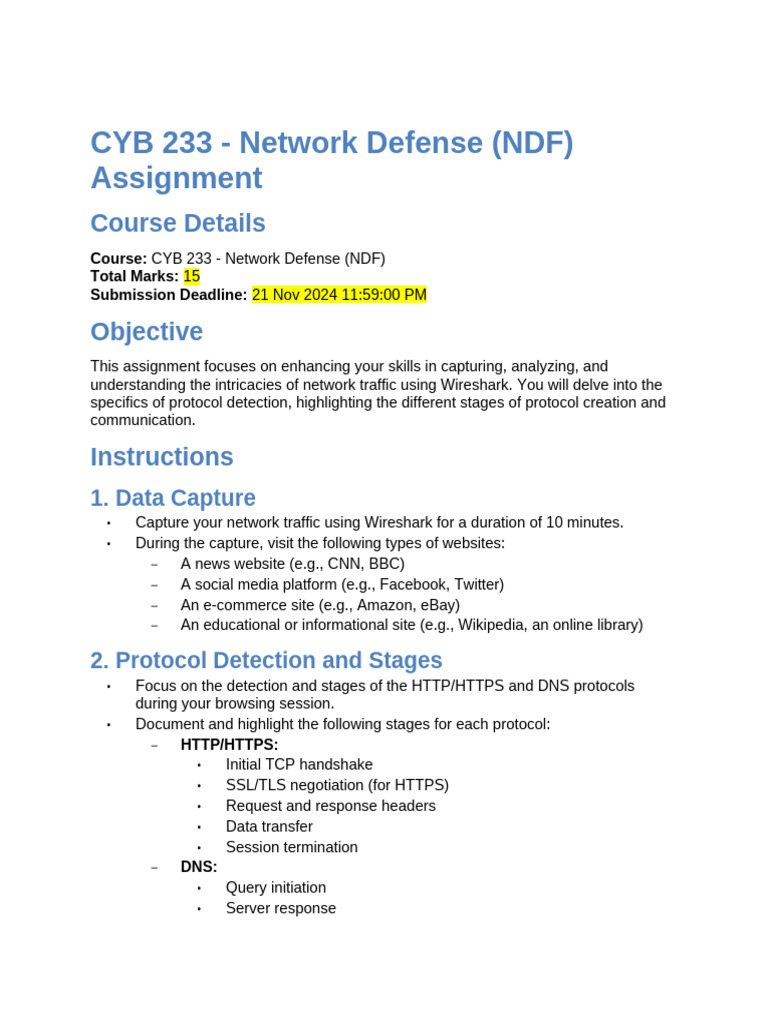 NDF Assignment 2 - Wireshark | PDF | Computer Network | Domain Name System